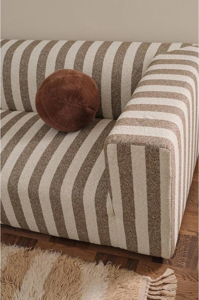 Hnědá/krémová žinylková pohovka 220 cm Lisa – Ellos Home