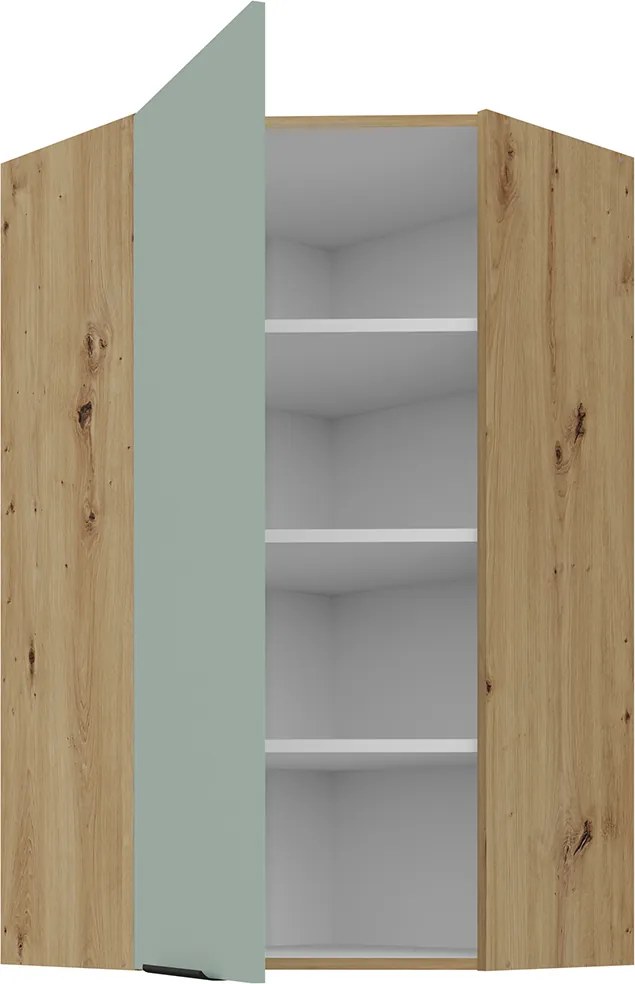 ARIA st | horní kuchyňská skříňka 60x60 GN-108 1F (45°) rohová s policemi | 60x60 cm | EXTRA VYSOKÁ | artisan/aquamarine