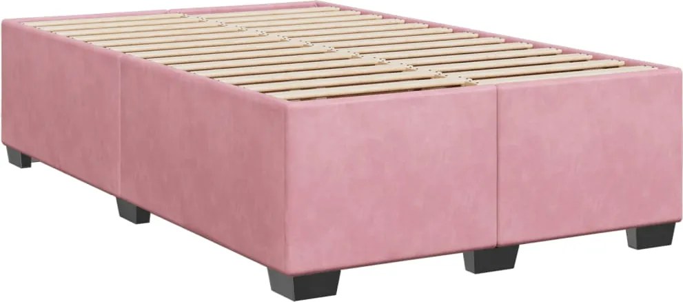 Box spring postel s matrací růžová 120 x 200 cm samet 3288599