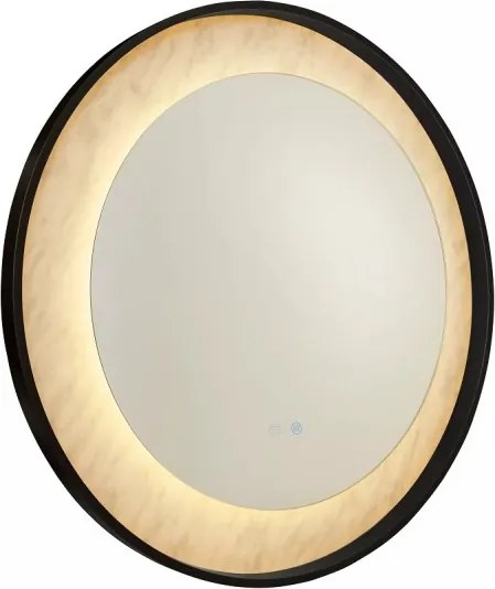 Searchlight 96060BK Stmívatelné kulaté zrcadlo s LED, MARBLE IP44, dotykový spínač, CCT 2700K-4000K, ČERNÉ