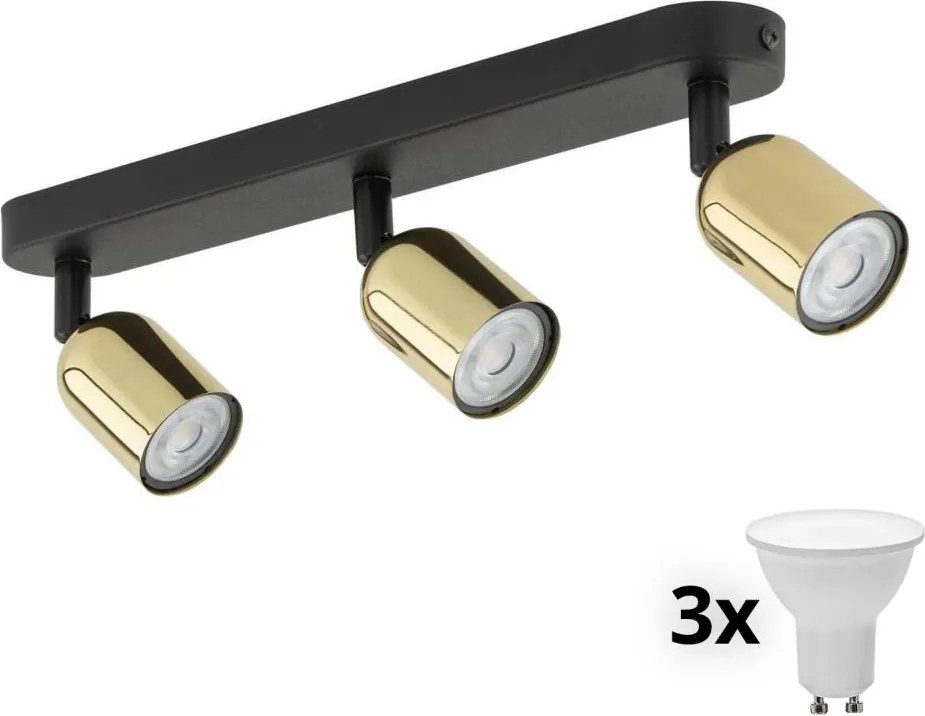 LED Bodové svítidlo TOP 3xGU10/10W/230V černá/zlatá