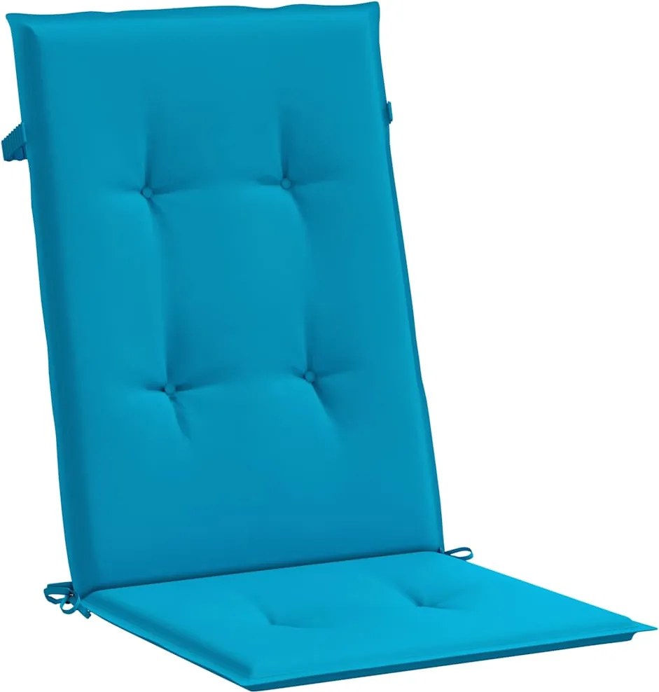 Podušky na židli vysoké opěradlo 6 ks modré 120x50x3 cm textil 314108