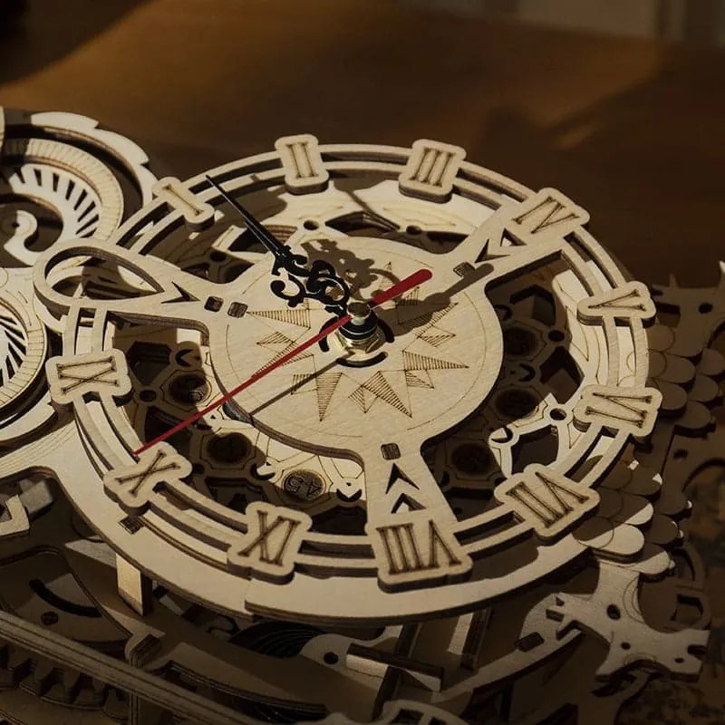 RoboTime 3D dřevěné mechanické puzzle Soví hodiny