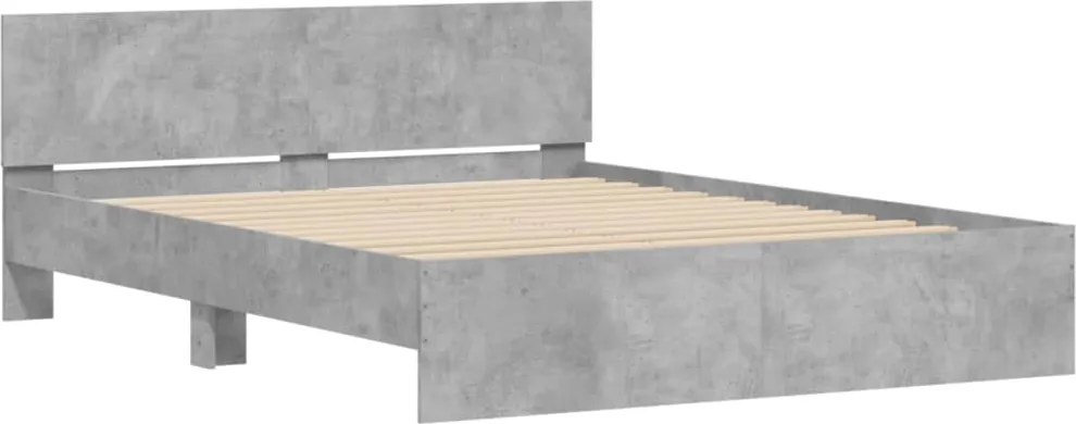 Rám postele s čelem betonově šedý 150 x 200 cm 3207479