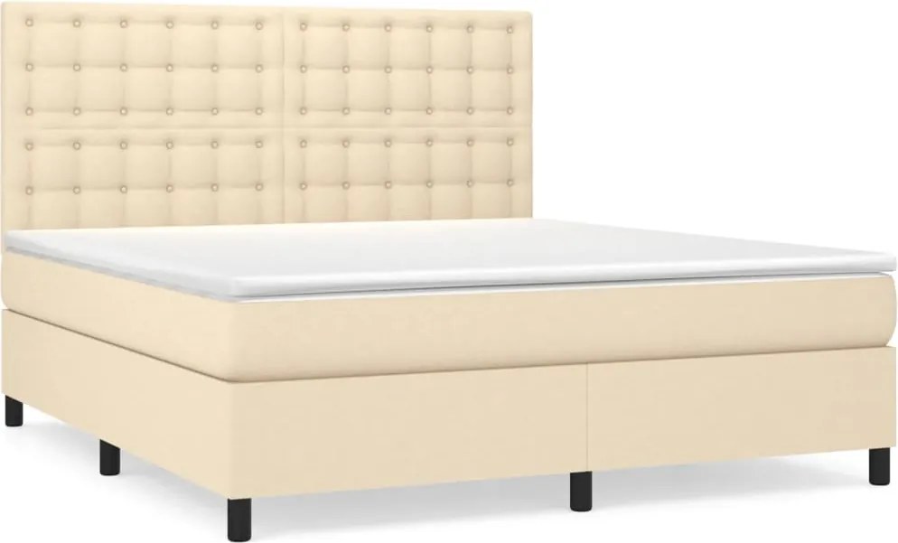 Box spring postel s matrací krémová 160x200 cm textil 3142110