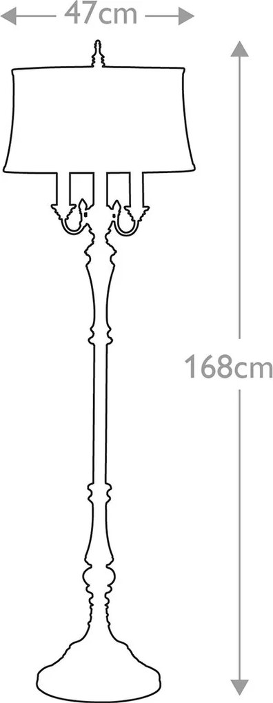 Stojací retro lampa Elstead GIBSON FL 4xE27 168 cm