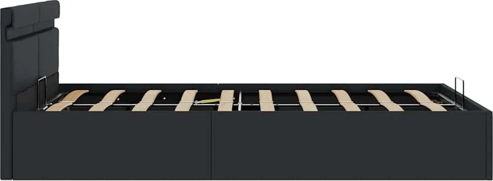Rám postele LED s úložným prostorem černý umělá kůže 140x200 cm 285543