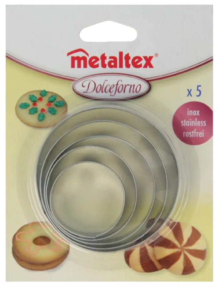 Sada 5 vykrajovátek ve tvaru kruhu Metaltex Cookie Cutters