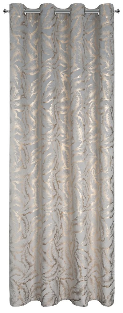 ZATEMŇOVACÍ ZÁVĚS NA KROUŽCÍCH MILENA 140X250 CM LISTY