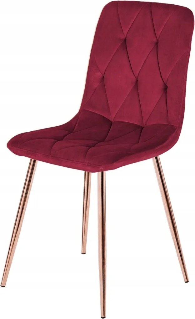 Čalouněná židle Borgo Velvet Burgundy Rose Gold Lugano