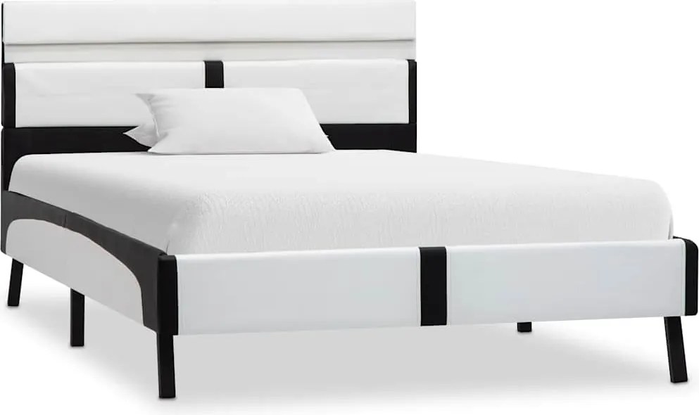Rám postele s LED světlem bílý a černý umělá kůže 90 x 200 cm 280297