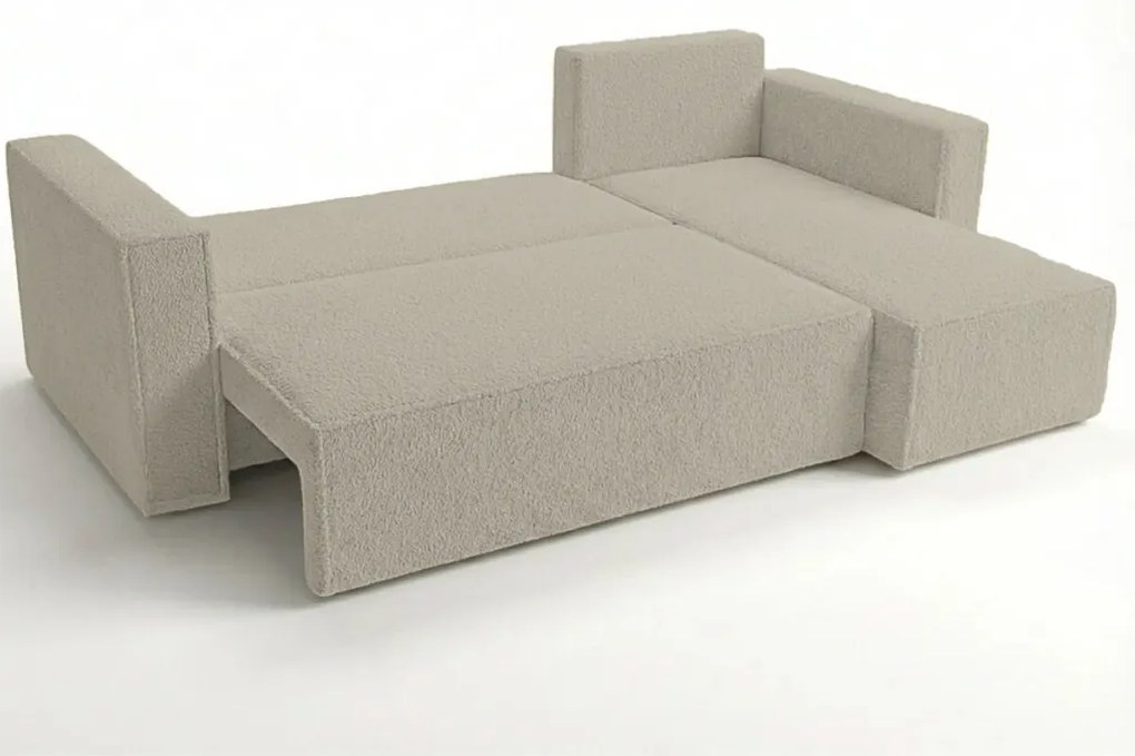 Rozkládací oboustranná sedací souprava do L SMART BOUCLE 232x143 cm, šedobéžová