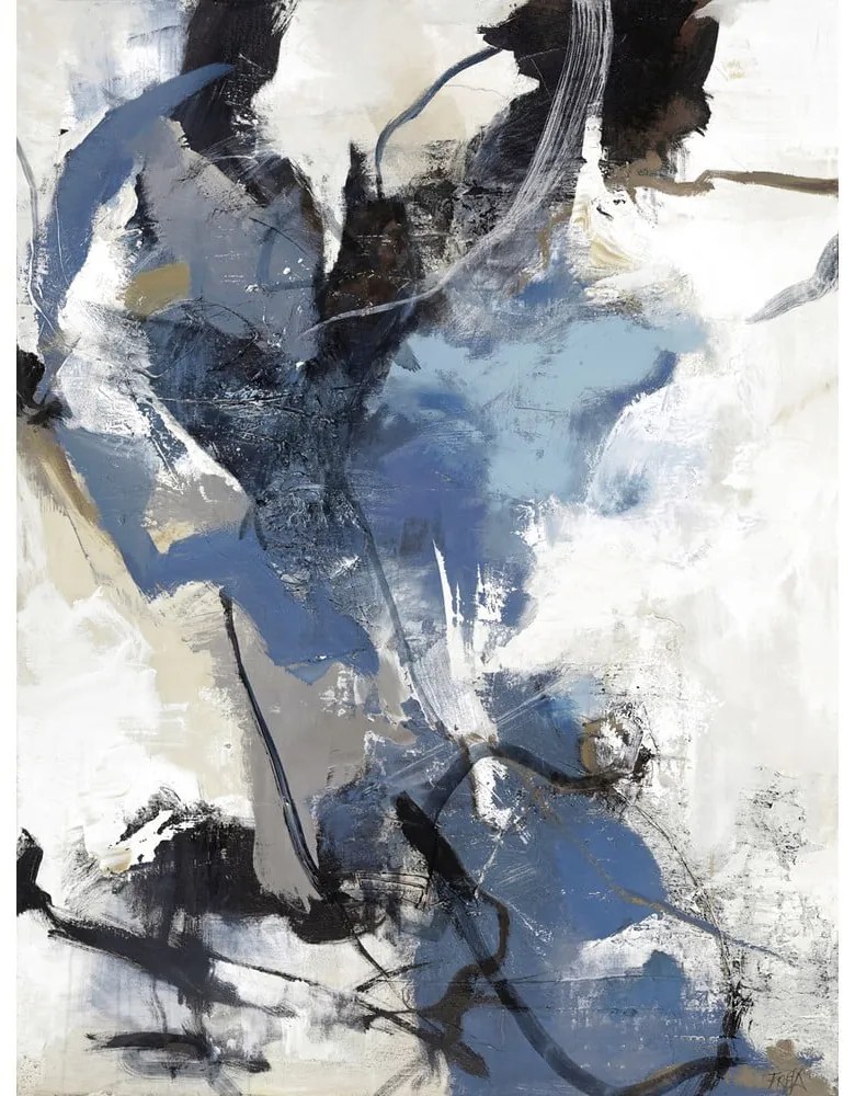 Obraz s ručně malovanými prvky 90x120 cm Blue Vibes – Malerifabrikken