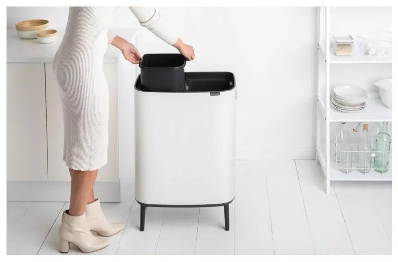 Brabantia BO TOUCH BIN HI Dotykový odpadkový koš 2x30 l - bílá