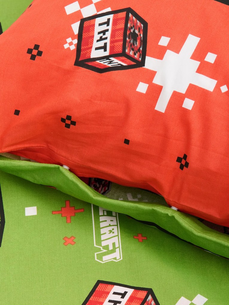 Sinsay - Bavlněná dětská sada povlečení s vánočním motivem Minecraft - vícebarevná