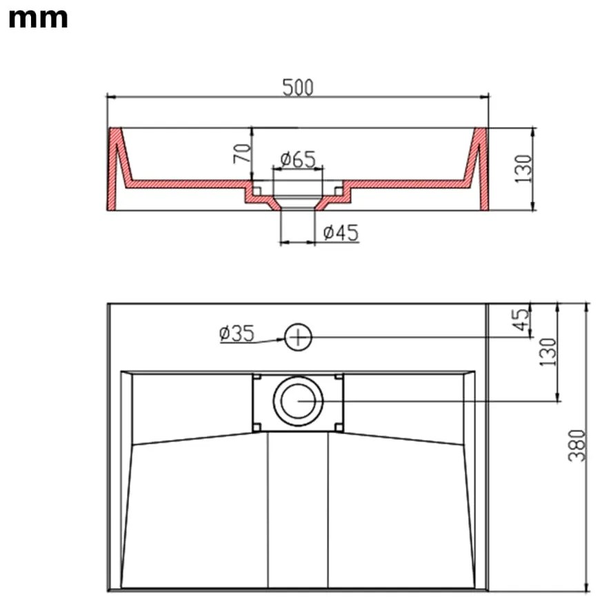 vidaXL Marketos Umyvadlo 50 x 38 x 13 cm minerální/mramorový kompozit bílé