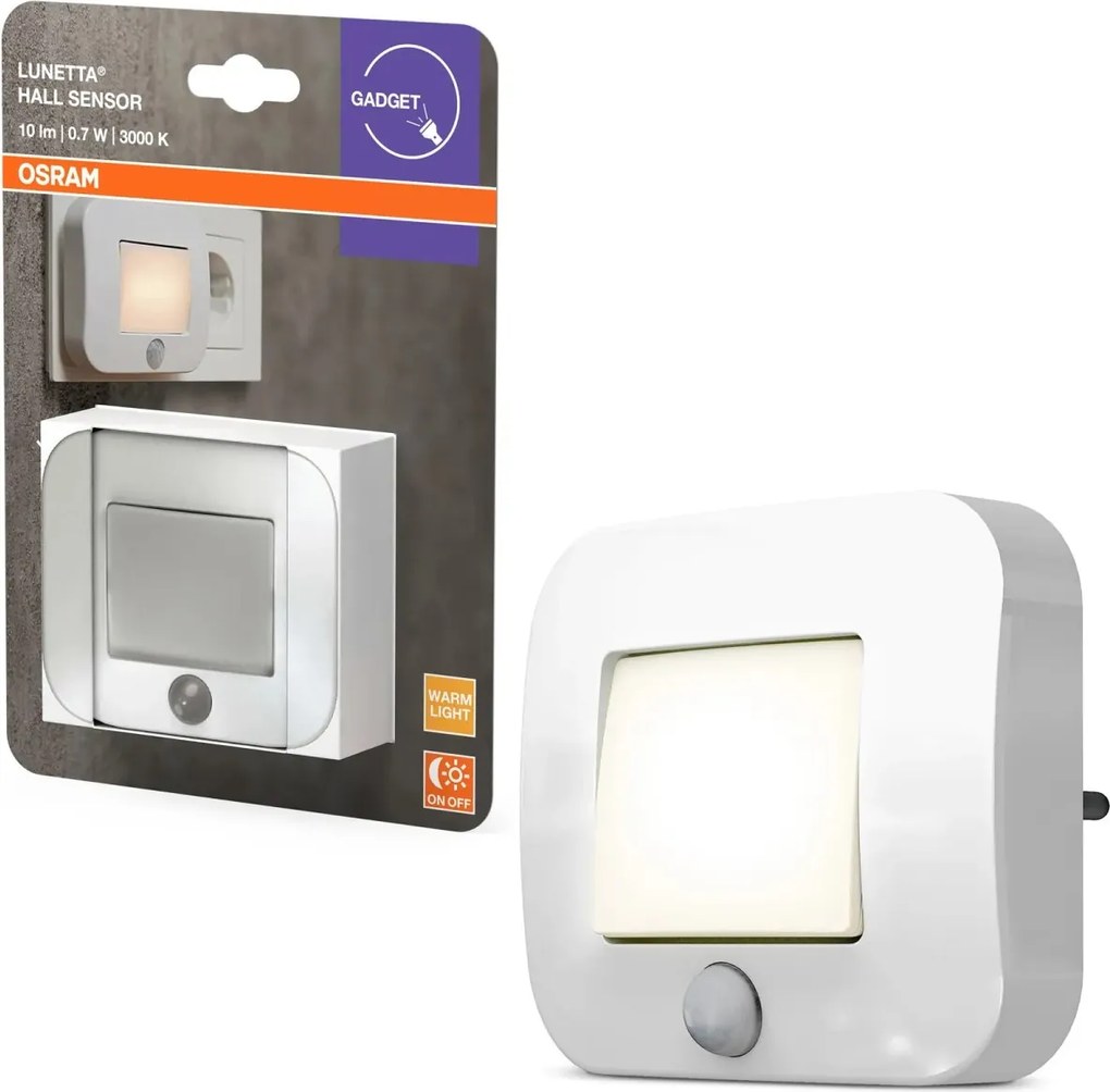 OSRAM LED noční světlo do zásuvky Lunetta HALL SENSOR White 0,7W 10lm 3000K