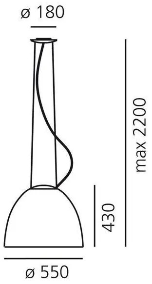Artemide AR A242100 - Lustr na lanku NUR 1xE27/205W/230V