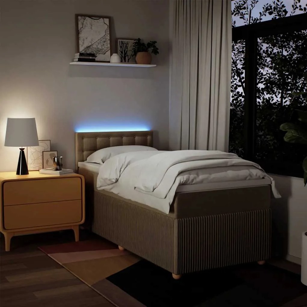 Box spring postel s matrací krémová 100 x 200 cm textil 3289686