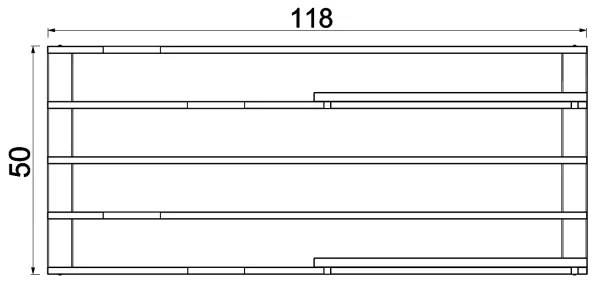 Nástěnná police s květináči a LED osvětlením SHELF 50x118 cm černá/béžová