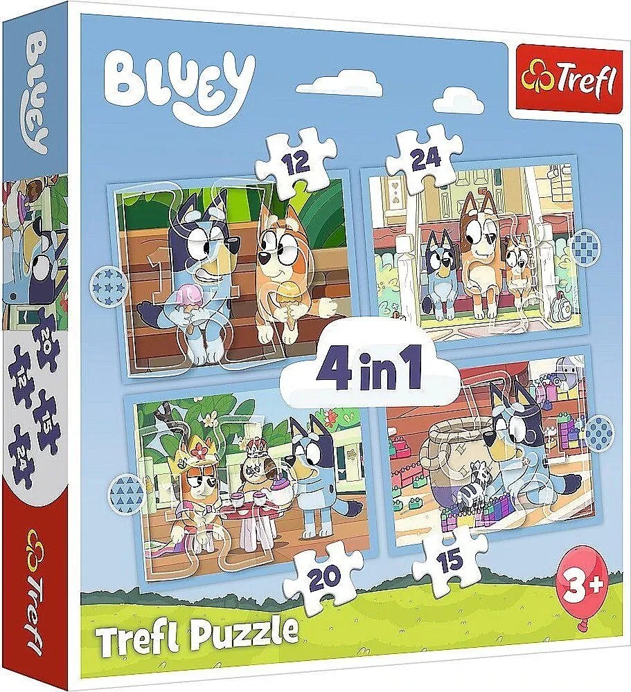 TREFL Bluey a její svět 4v1 12,15,20,24 dílků