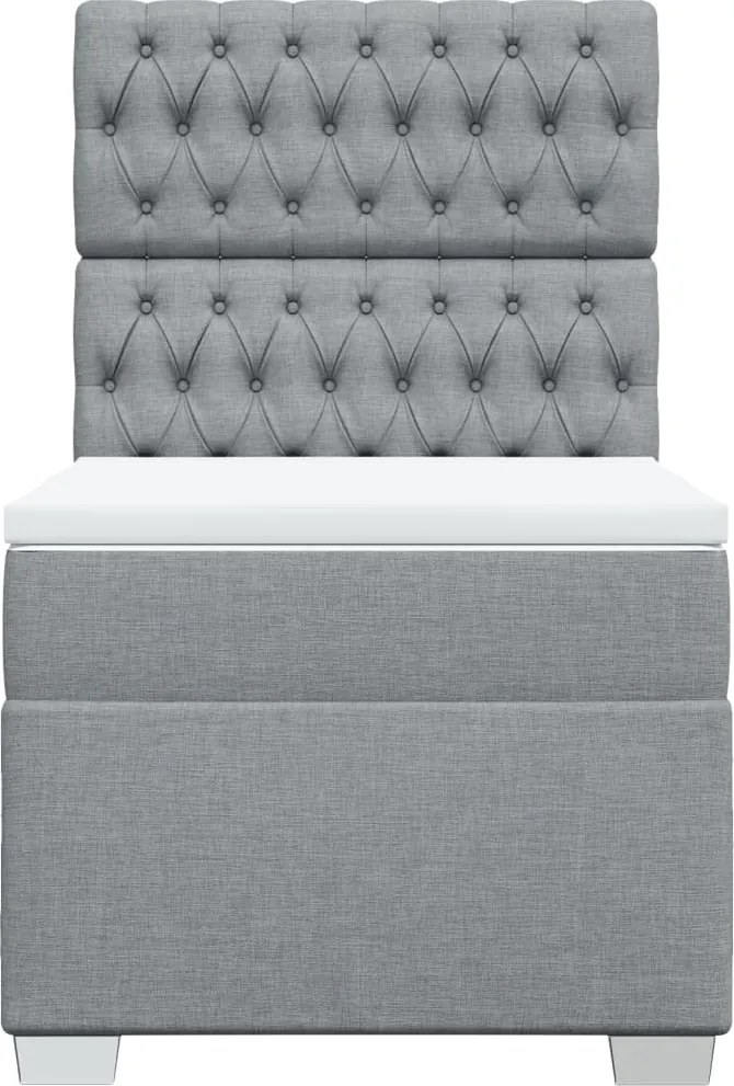 Box spring postel s matrací světle šedý 100 x 200 cm textil 3290406