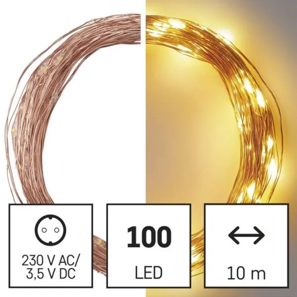 LED venkovní řetěz 100xLED/15m IP44 teplá bílá