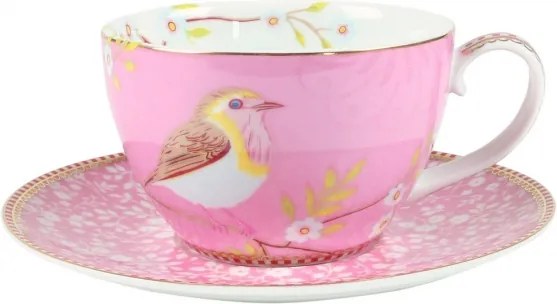 Pip Studio Floral Šálek s podšálkem Early Bird růžový 280ml