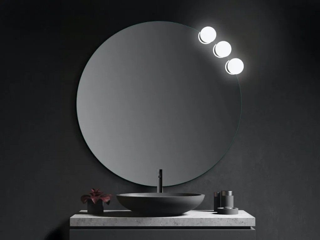 LOTOSAN Star LED osvětlení na zrcadlo, O 9cm, černá AQ LN527CI