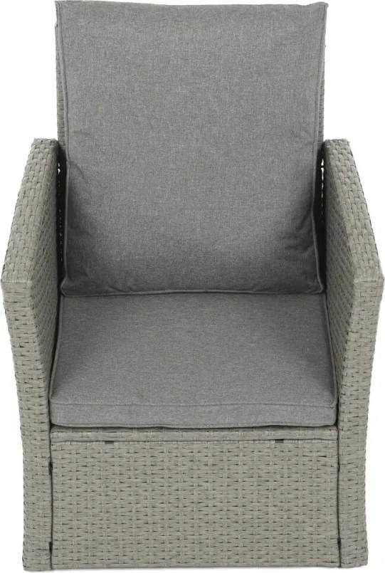Zahradní sedací souprava AZS-A1523 GREY, polyratan, šedá (114 x 63) cm