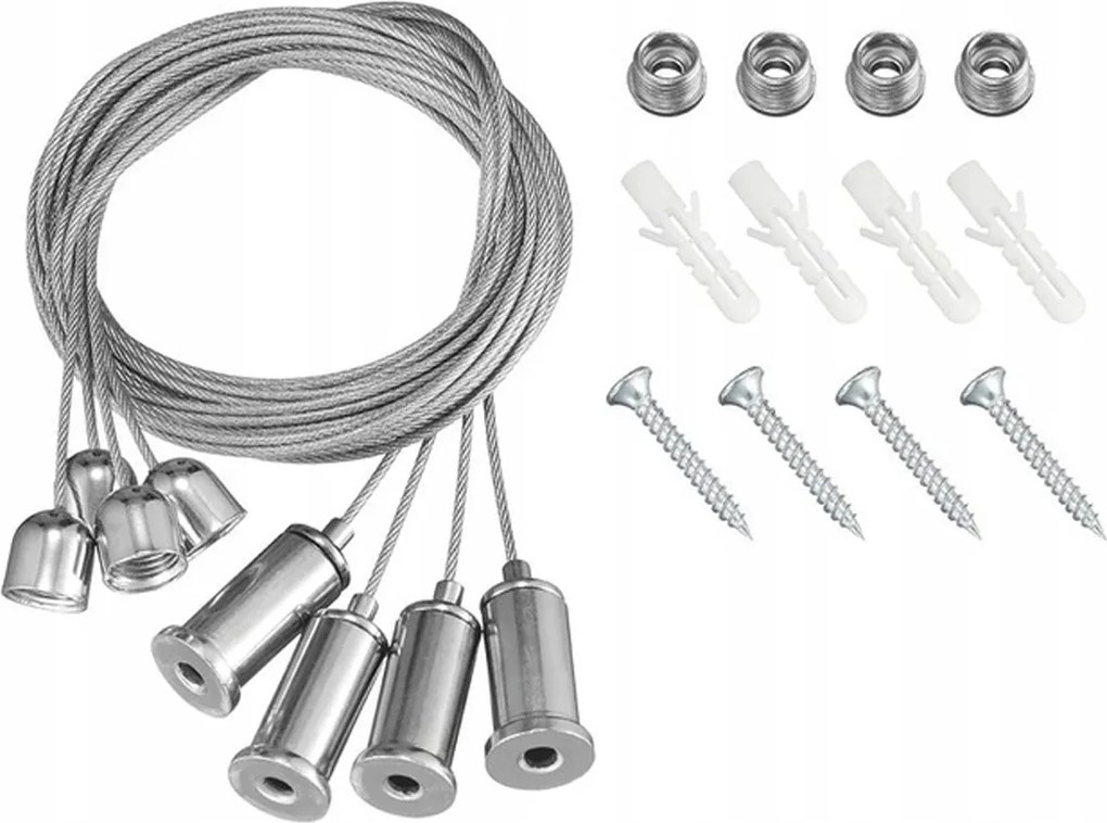 Stropní montážní kabely pro zavěšení LED panelových světel, ocelové, 1,5 m, kabel