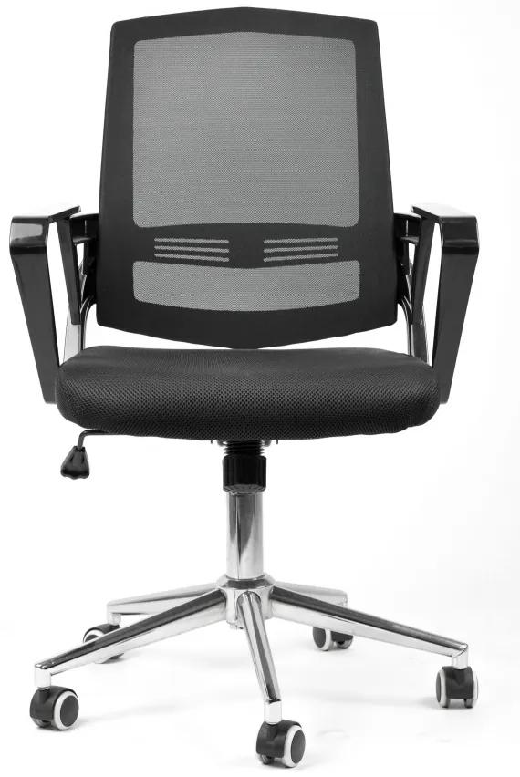 MERCURY Kancelářská, studentská židle SUN, černé područky, černý opěrák, černý sedák