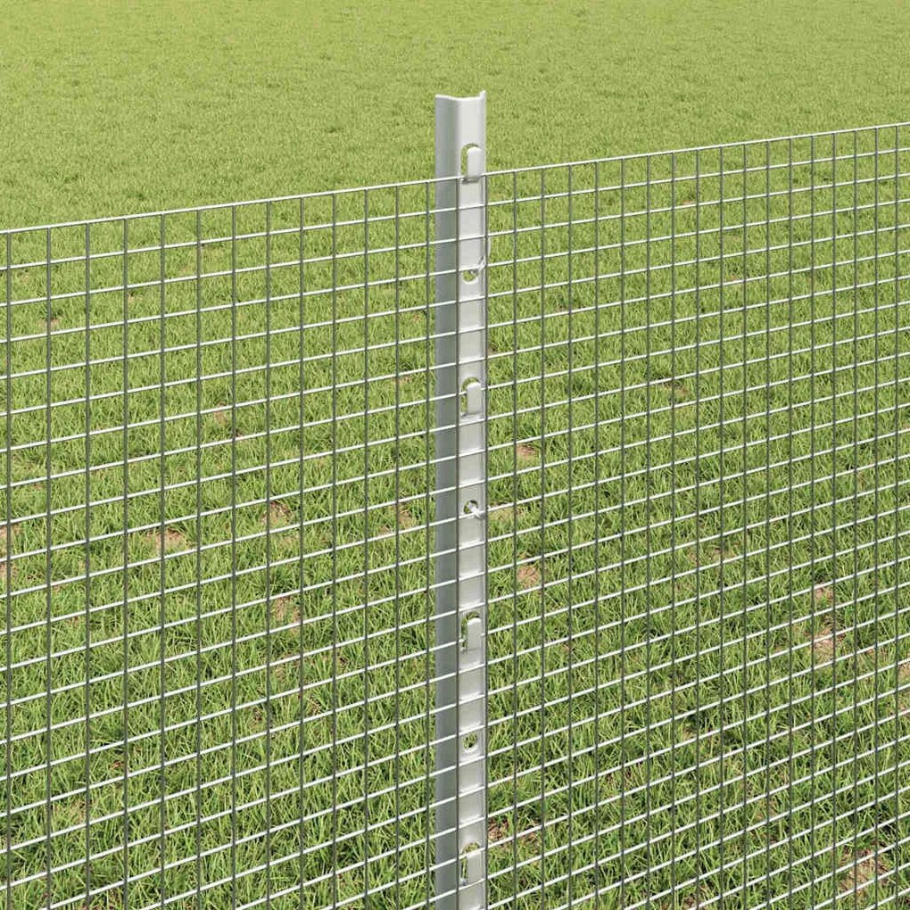 Svařovaná drátěná plotovina s tyčkami 50 x 0,8 m Stříbrná 3336391
