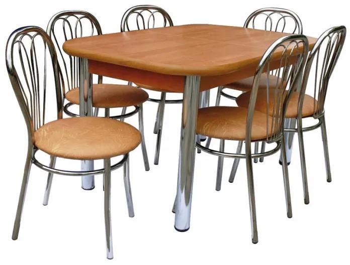 Rozkládací jídelní stůl HUBERT (bez židlí) Metpol 120-160/74/80 Barva: Bílá