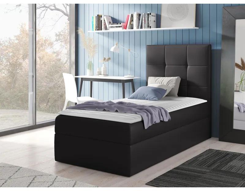Kontinentální jednolůžková postel Kanvar 2, Strana: levá, Rozměr postele: 90x200, Barva:: ekokůže Soft 033