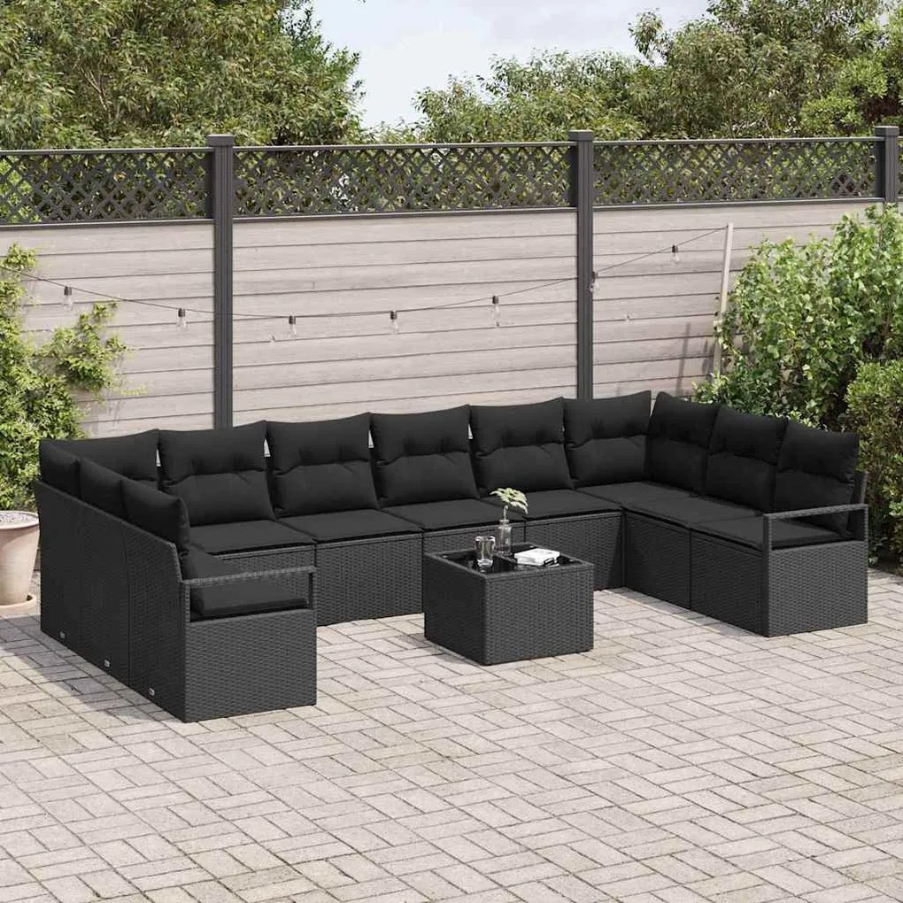 Set pohovek 11 ks Černá polyratan 3346573