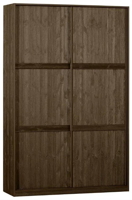 OnaDnes -20% Hoorns Hnědá borovicová šatní skříň Kitai 215 x 139 cm
