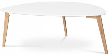 Konferenční stolek 120x60 x45 bílý nohy přírodní odstín AF-1184 WT