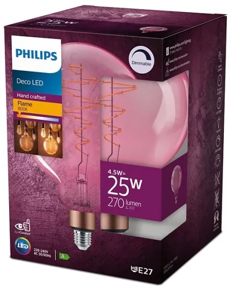 LED Stmívatelná žárovka Philips DECO G200 E27/4,5W/230V 1800K