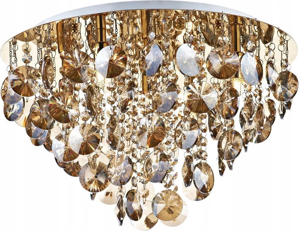 Stropní lampa glamour Jester JES5440 crystals jantarová
