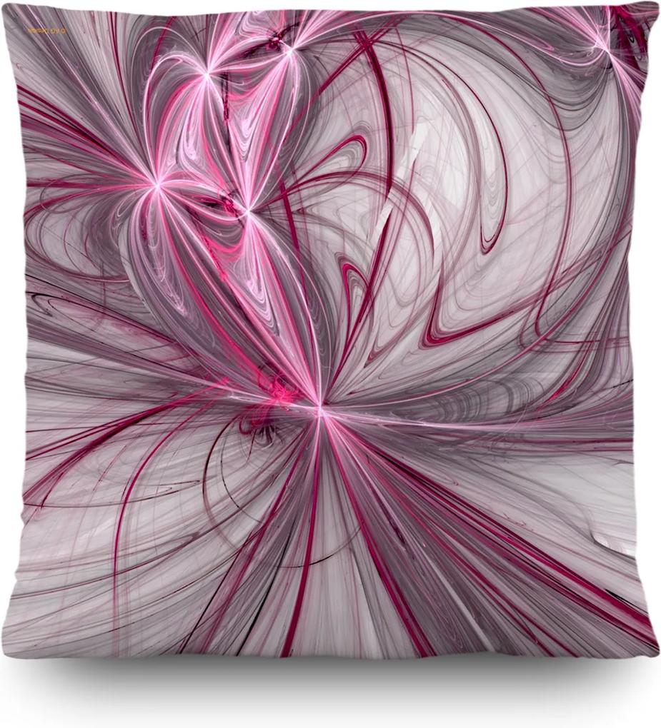 Dekorační foto polštářek Růžovo šedá abstrakce, 45x45cm, CN3609