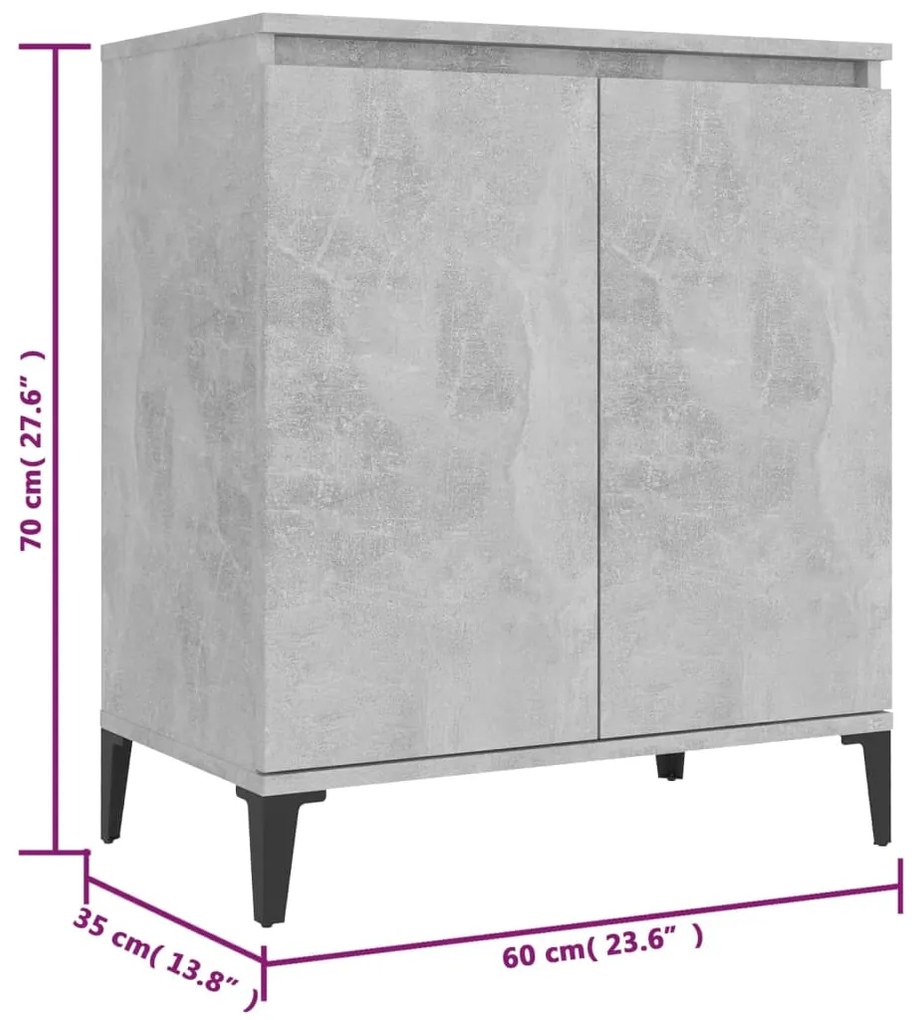 vidaXL Marketos Příborník betonově šedý 60 x 35 x 70 cm kompozitní dřevo