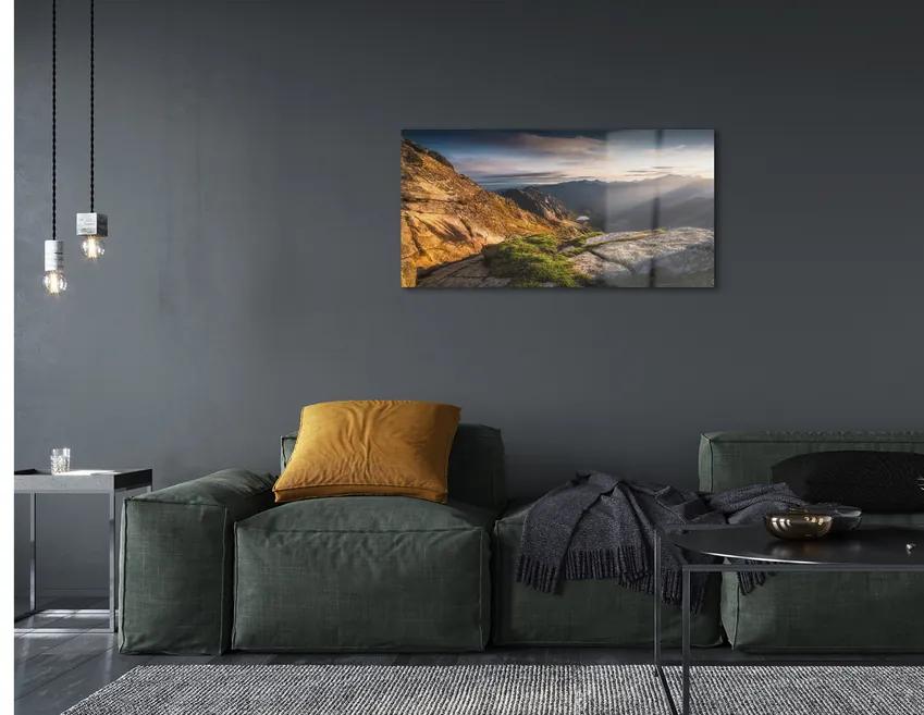 Obraz na skle Mountain Sunrise 140x70 cm