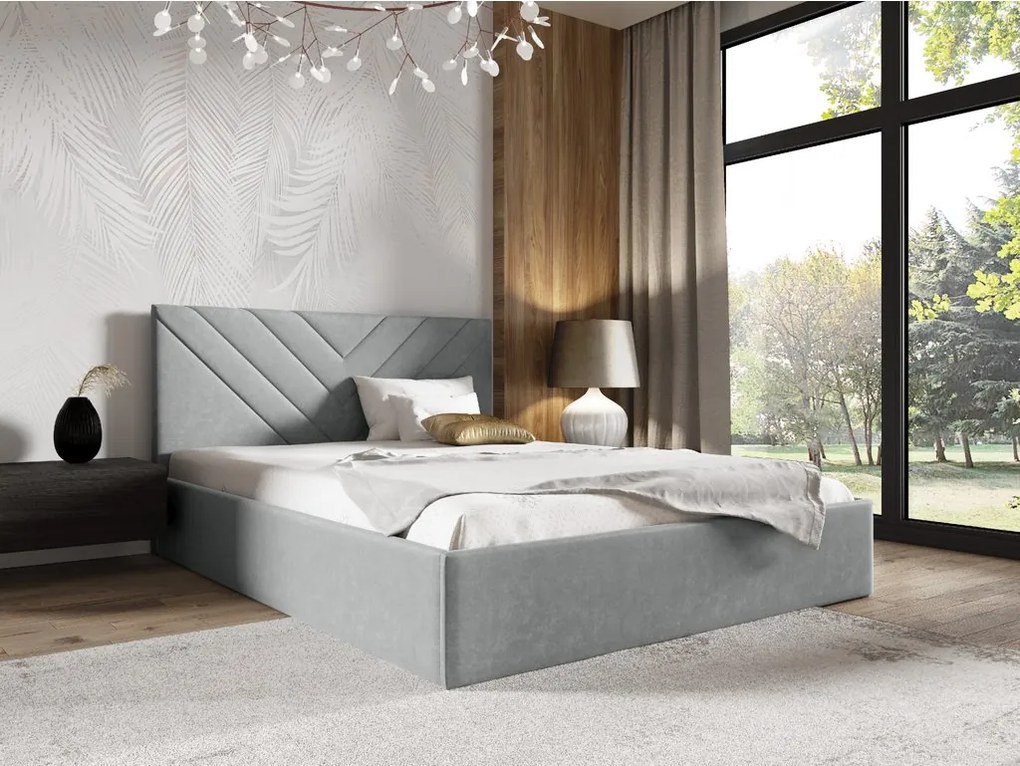 Eka Čalouněná postel LIZA 90x200 cm Barva látky Trinity: Růžová (Trinity 2310), Úložný prostor: Bez úložného prostoru