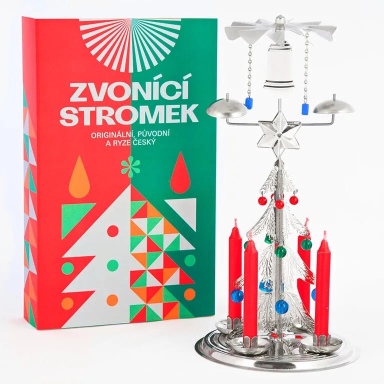 Zvonící stromek (andělské zvonění) stříbrný