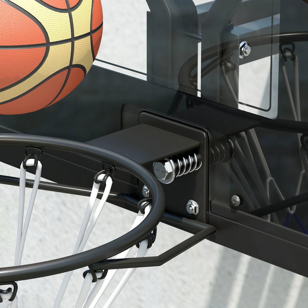 SPORTNOW basketbalový koš s deskou pro venkovní a vnitřní použití, basketbalová deska s ocelovou obroučkou Ø45 cm a sítí, montáž na zeď, basketbalová…
