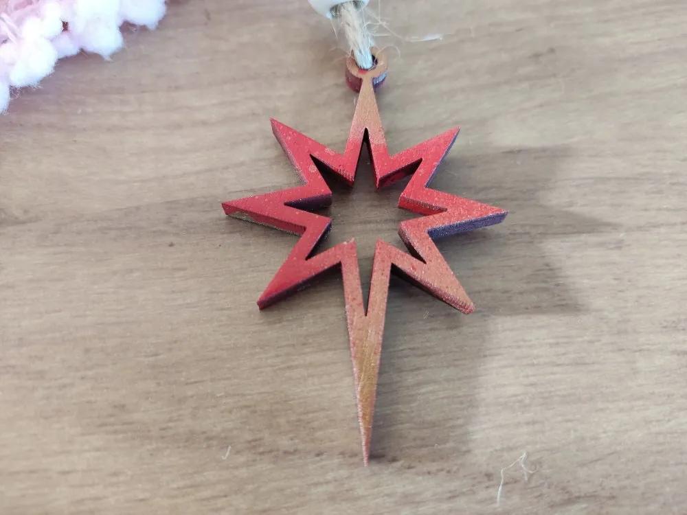 Vánoční dekorace hvězda Darja Červená Zlatá