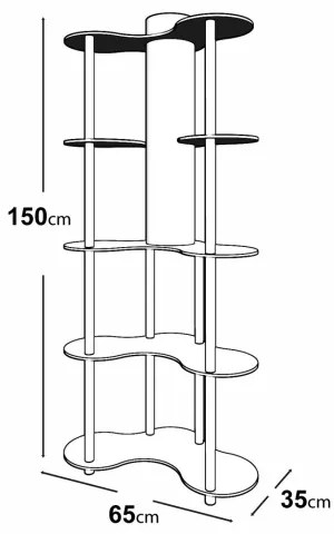 Stojací lampa s poličkami NOTO 1xE27/40W/230V černá
