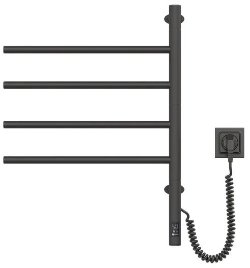 Elektrický otočný sušák na ručníky s term. ARABESQUE 150W/230V 64,6cm IP44 černá