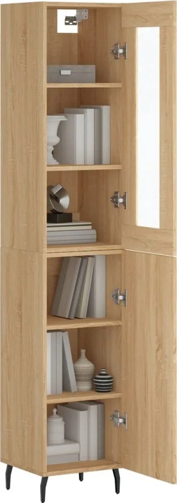 vidaXL Skříň highboard 34,5 x 34 x 180 cm kompozitní dřevo [3199188] Barva: dub sonoma